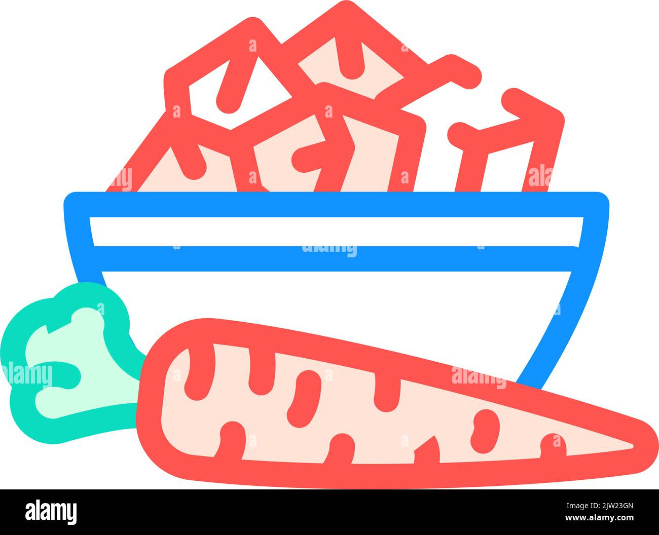 cut carrot cubes color icon vector illustration Stock Vector Image ...