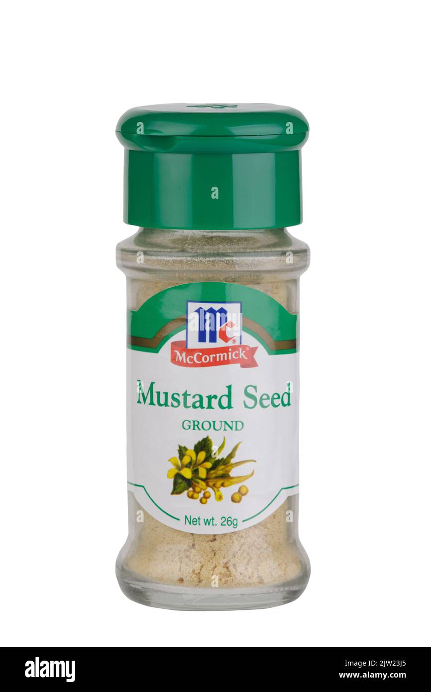 Louisville, KY, America August 15, 2022 A bottle of Ground Mustard Seed ...
