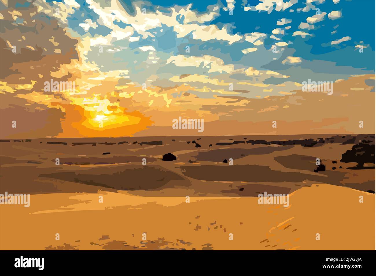 tharparkar thar sindh pakistan beautiful vector illustration scenery ...