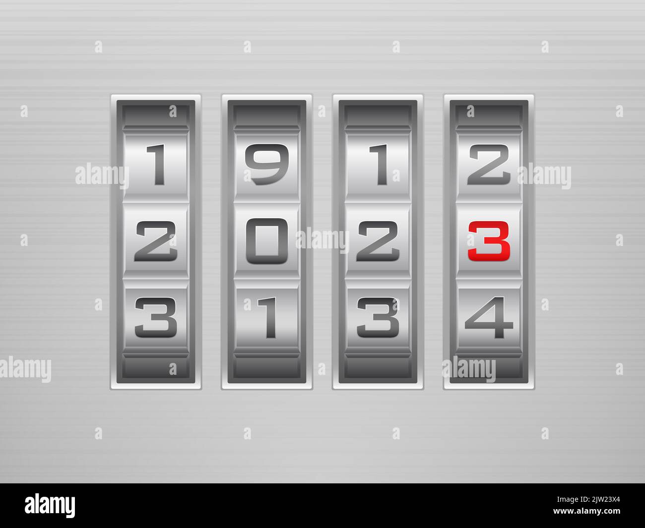 Combination lock new 2023 . Vector illustration Stock Photo - Alamy