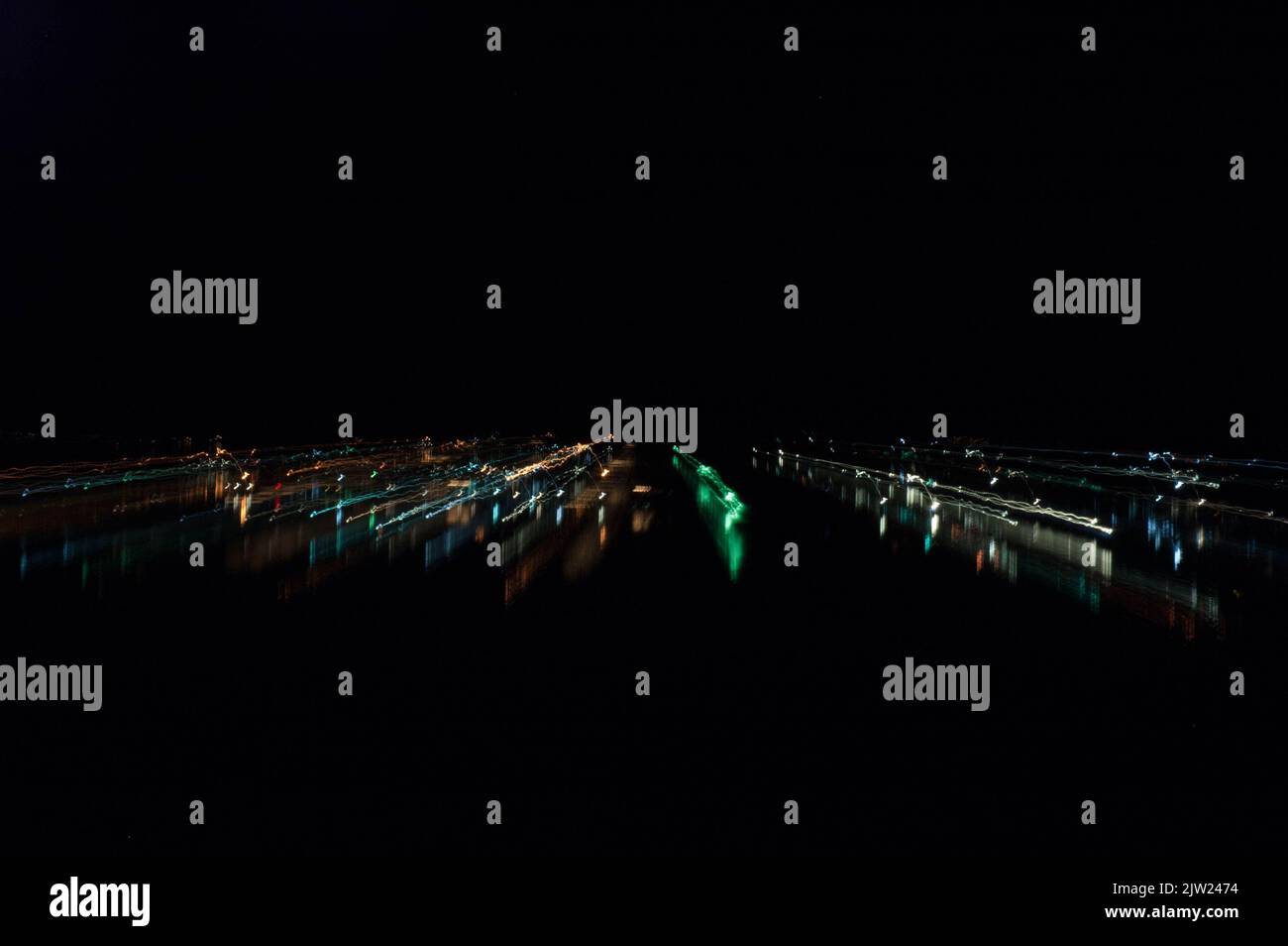 Long Exposure Lights Over Cedar Creek Lake Stock Photo - Alamy