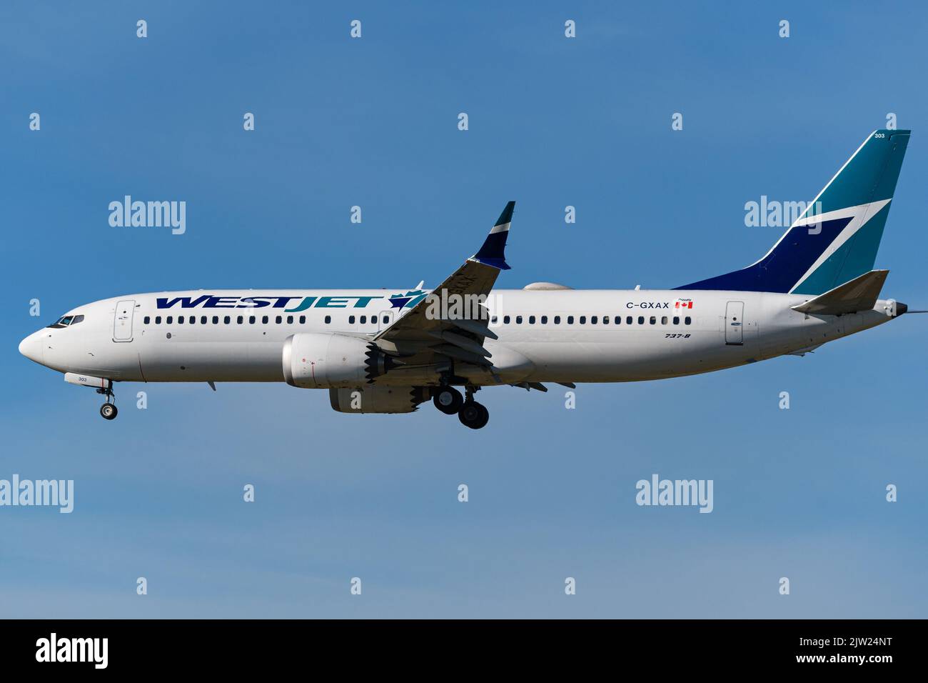 Richmond, British Columbia, Canada. 29th Aug, 2022. A WestJet Boeing ...