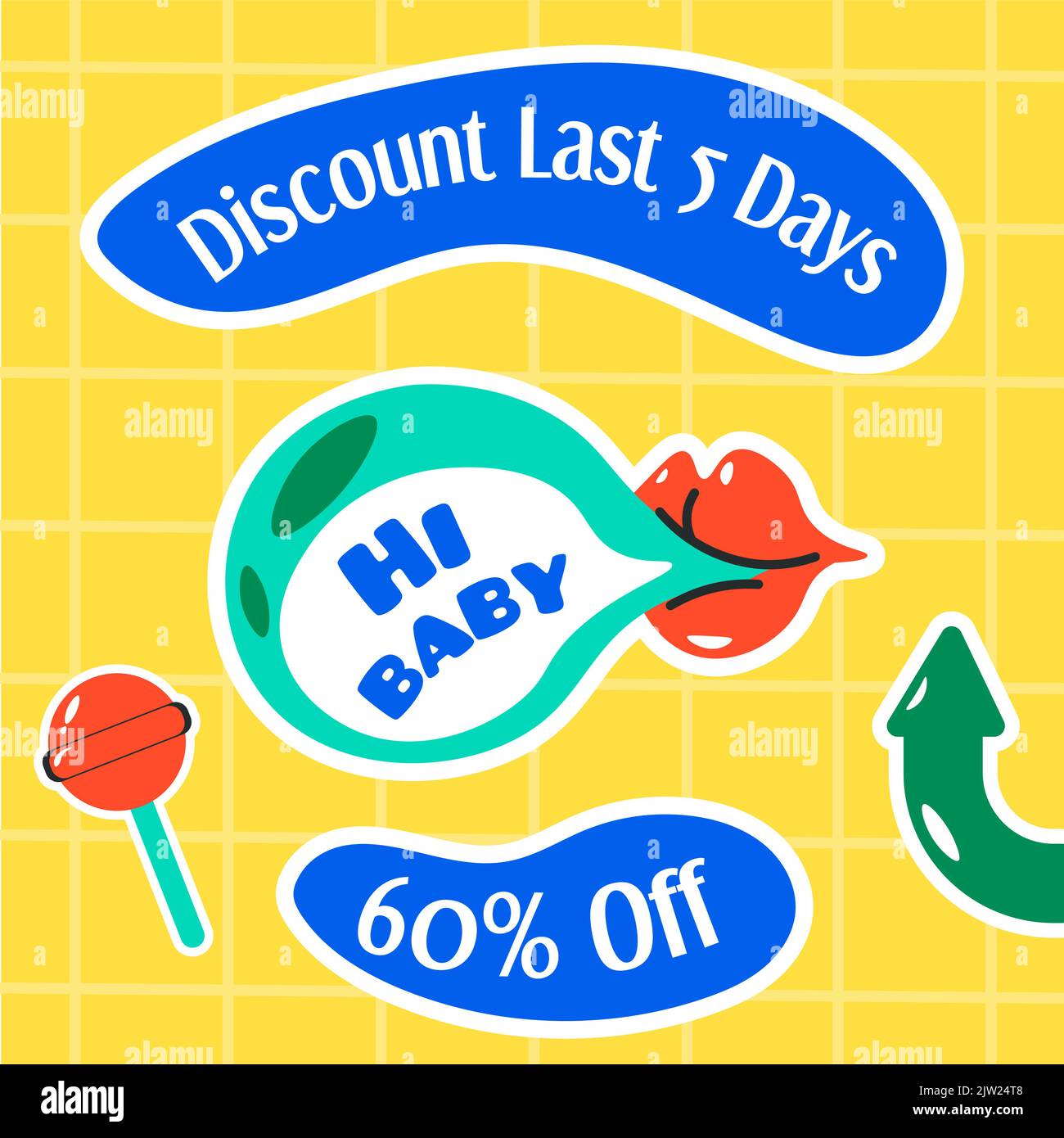 Discount last five days, promotional banner vector Stock Vector Image ...