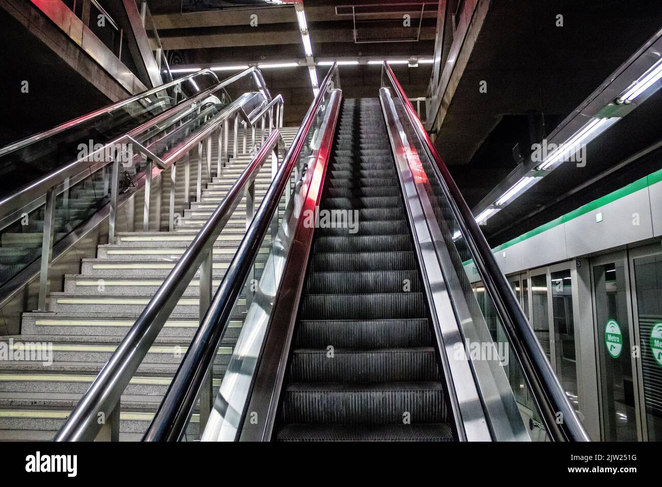Seville, Spain - September 01, 2022 The Seville metro is a public ...