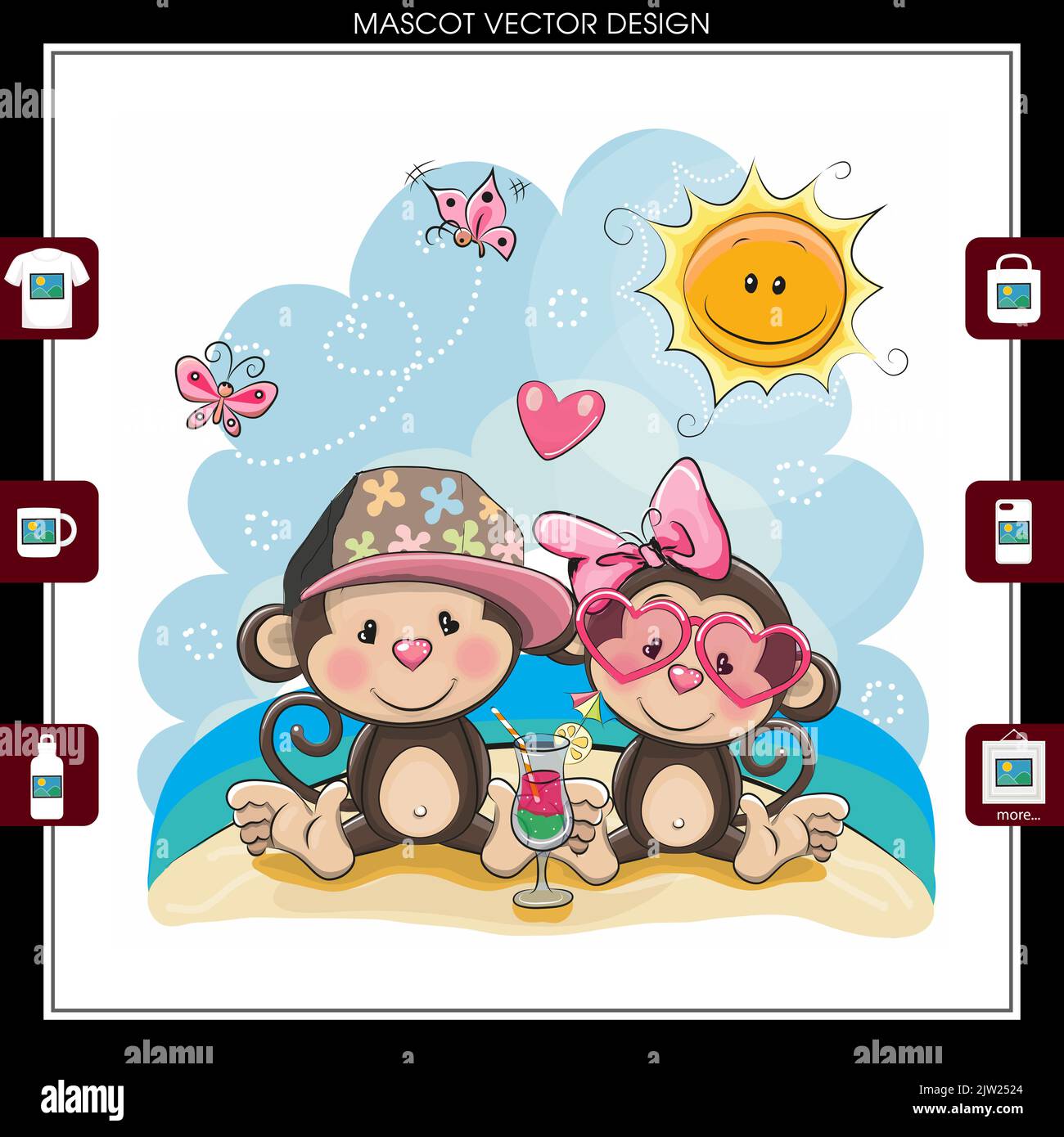 Logo monkey Stock Vector Images - Alamy