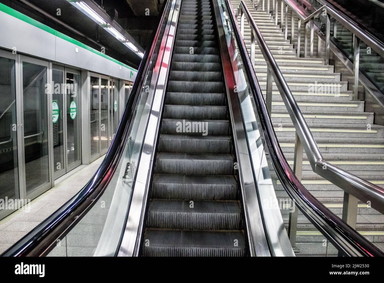 Seville, Spain - September 01, 2022 The Seville metro is a public ...