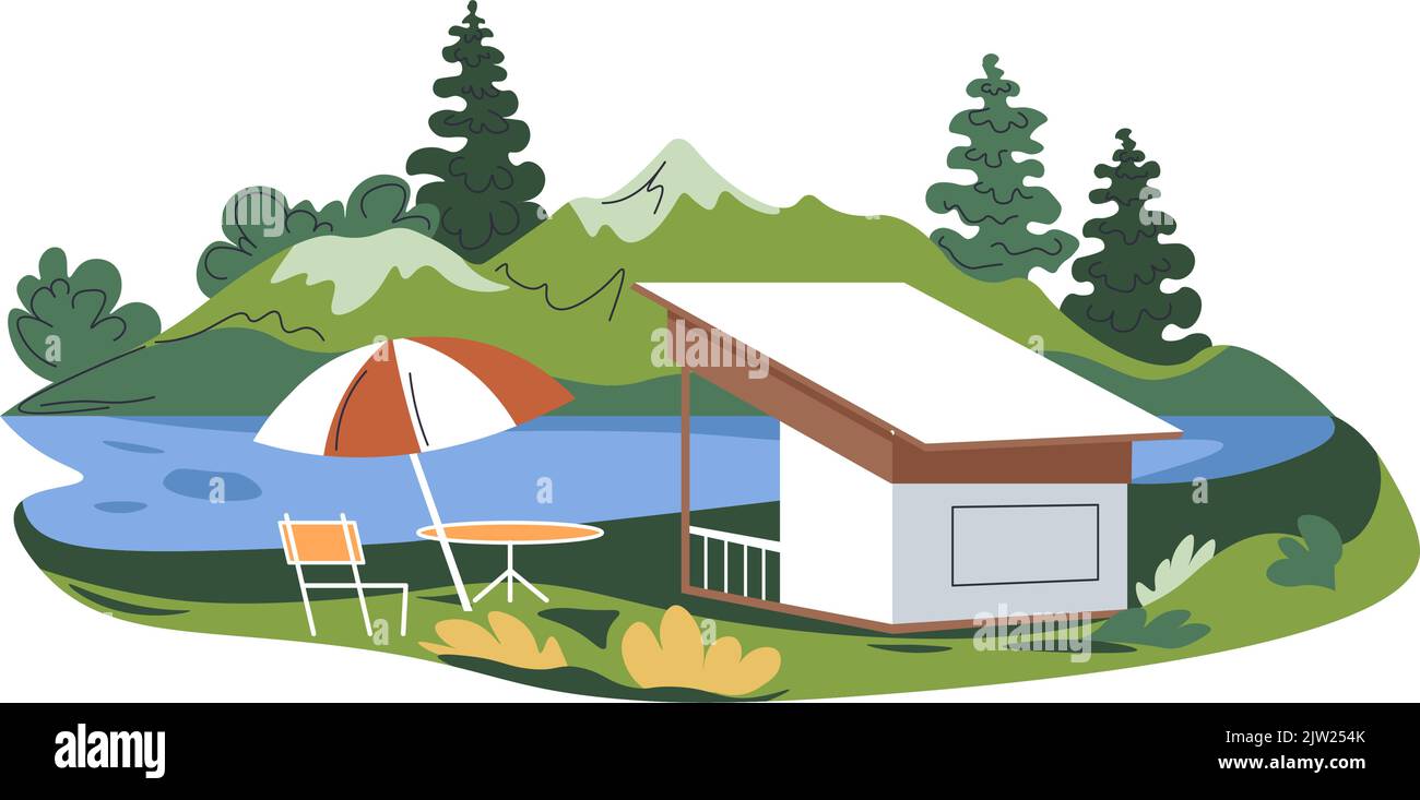 Eco lake resort Stock Vector Images - Alamy