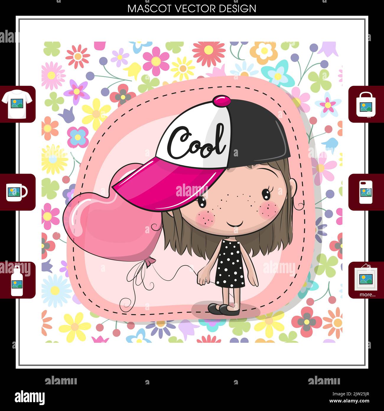 Girl with mascot Stock Vector Images - Alamy