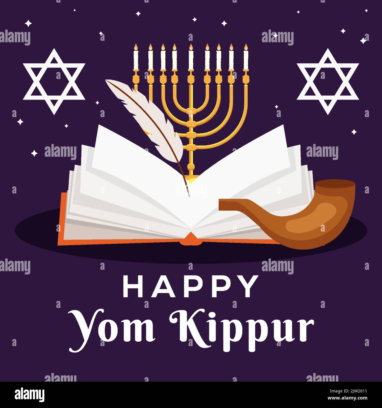 Flat Design Yom Kippur Celebrate Illustration Stock Vector Image And Art