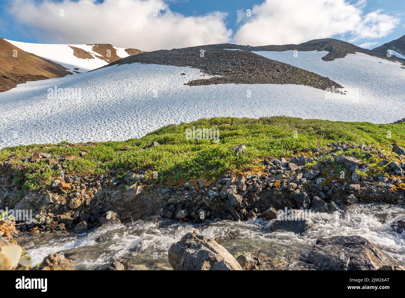 Landscape mountain views in northern Canada from Yukon Territory Alaska ...