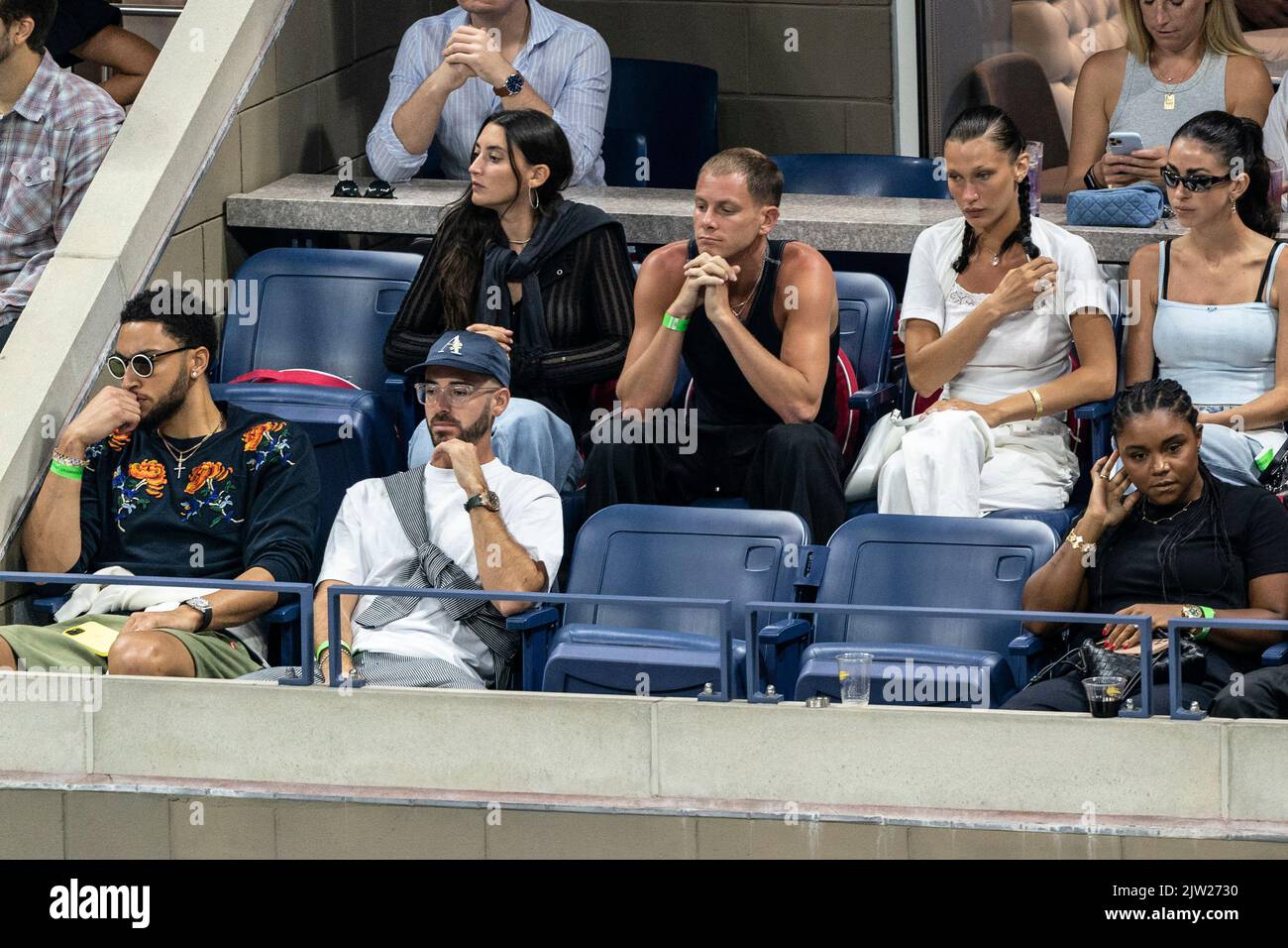 New York, NY - September 2, 2022: Ben Simmons, Marc Kalman, Bella Hadid ...