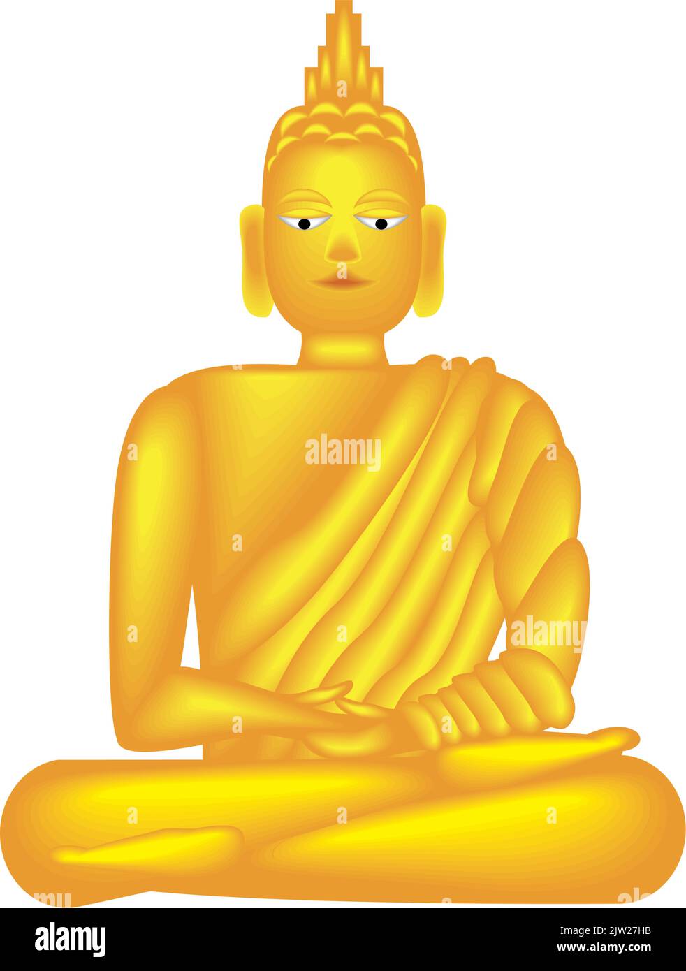 Isolated golden buddha statue Stock Vector Images - Alamy