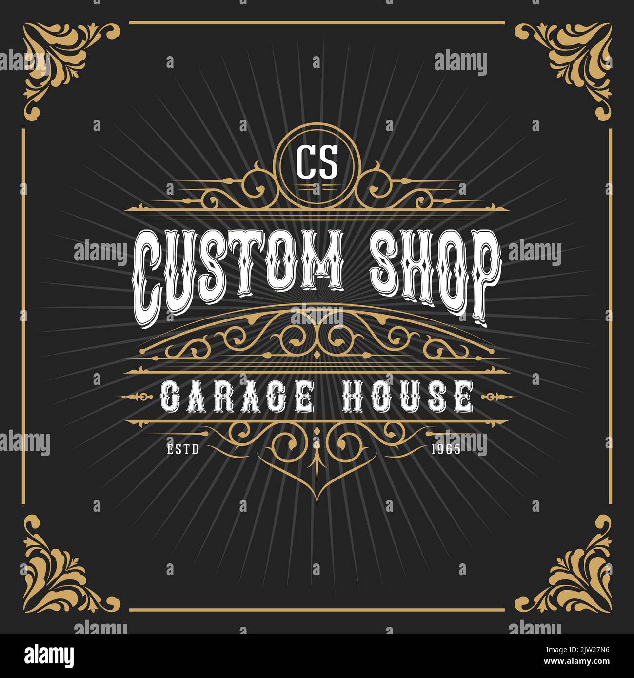 Vintage Luxury Logotype Banner Template Design for Label, Frame ...