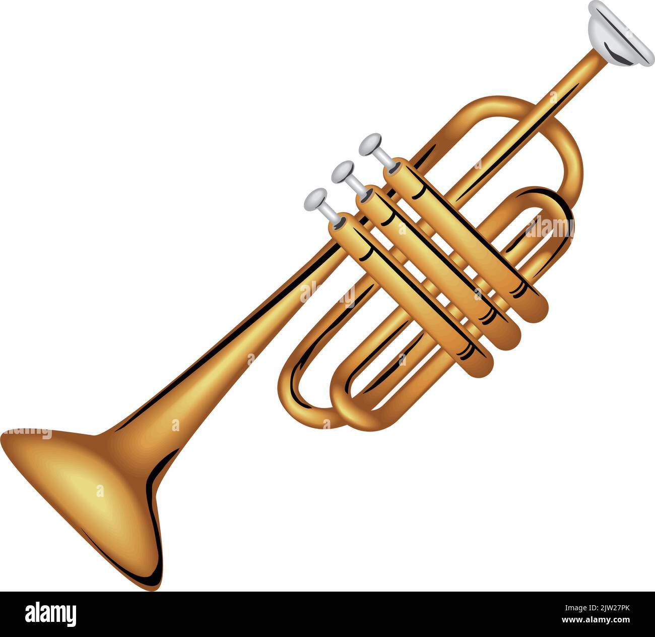 realistic trumpet instrument Stock Vector Image & Art - Alamy