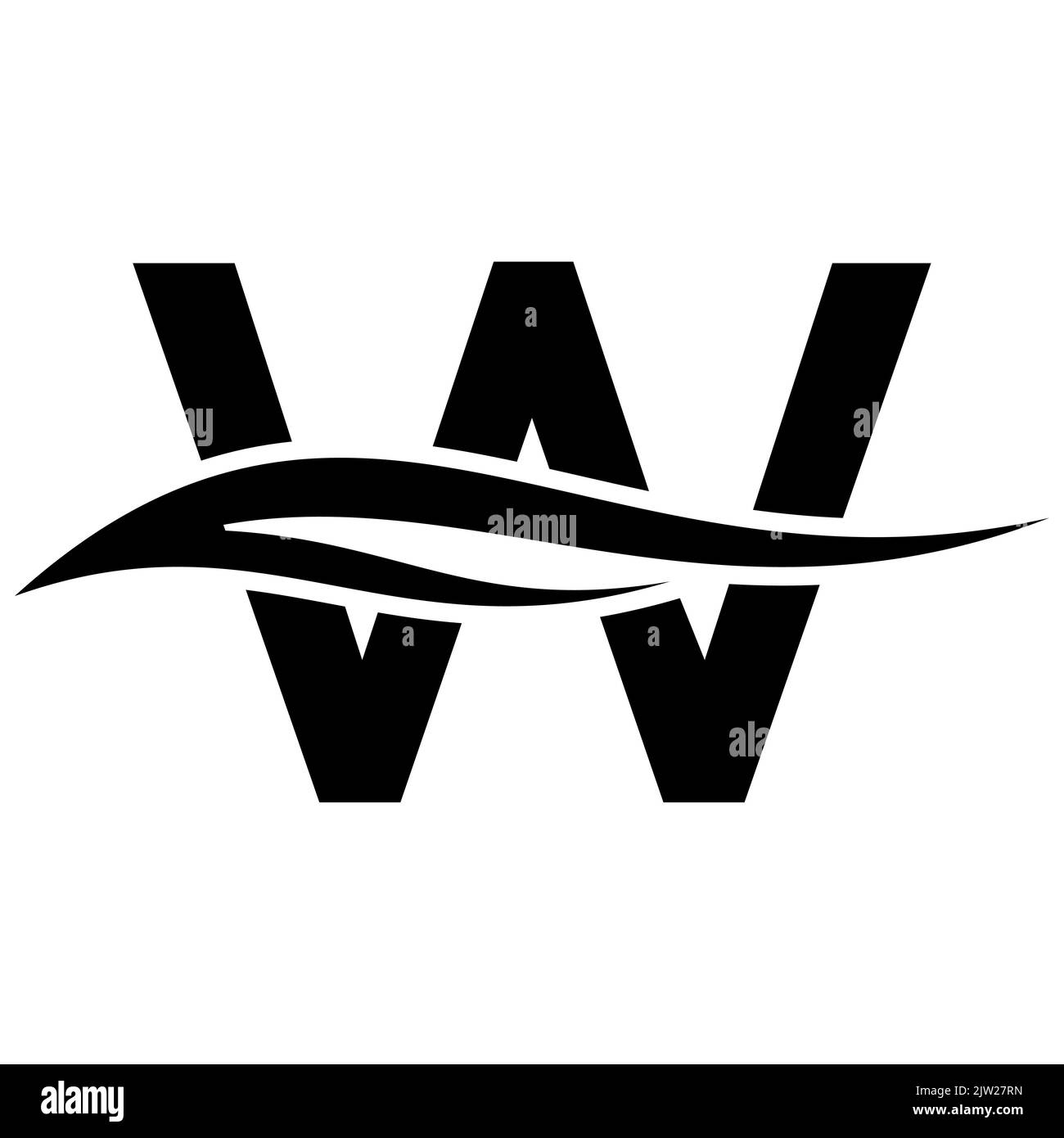 letter alphabet W logo, Victor with black color Stock Vector Image ...