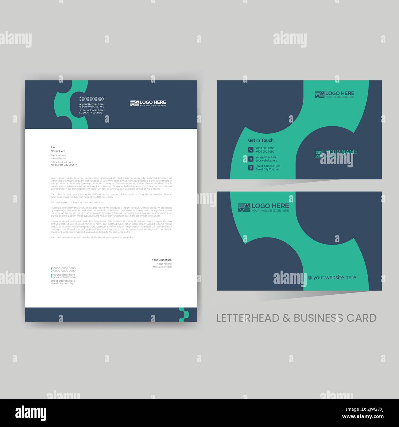 letterhead and business card design Stock Vector Image & Art - Alamy