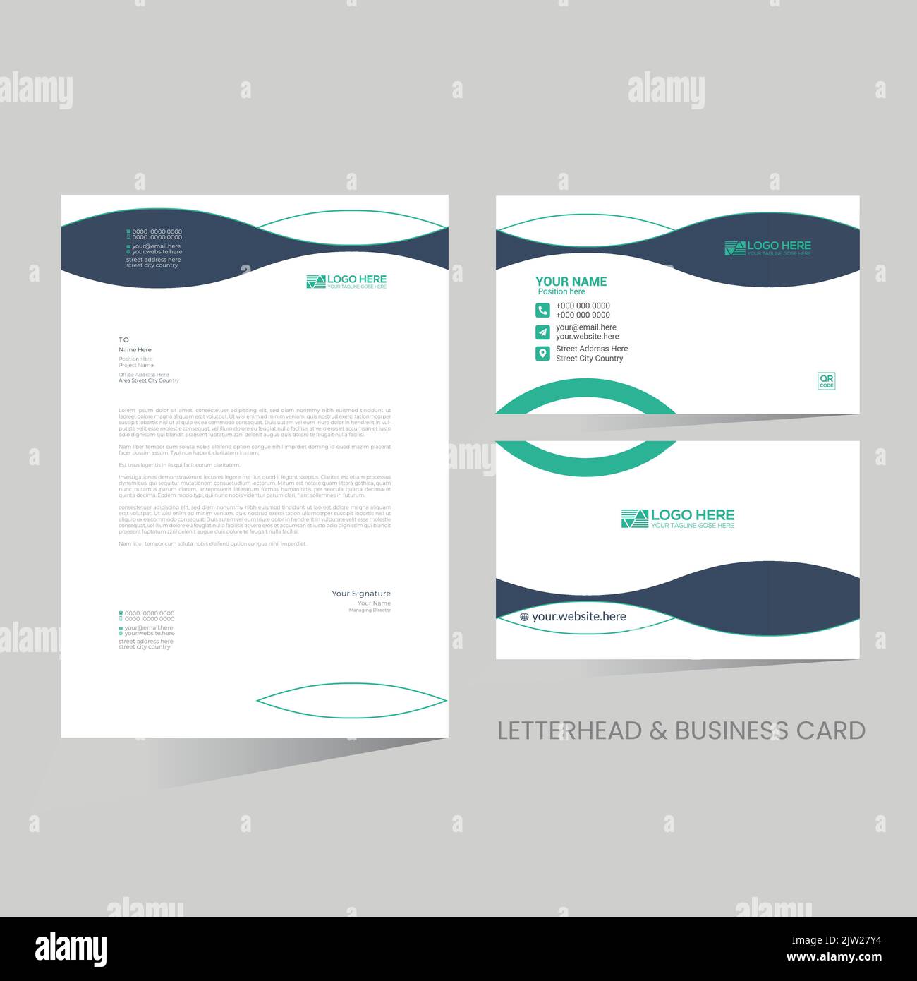 letterhead and business card design Stock Vector Image & Art - Alamy
