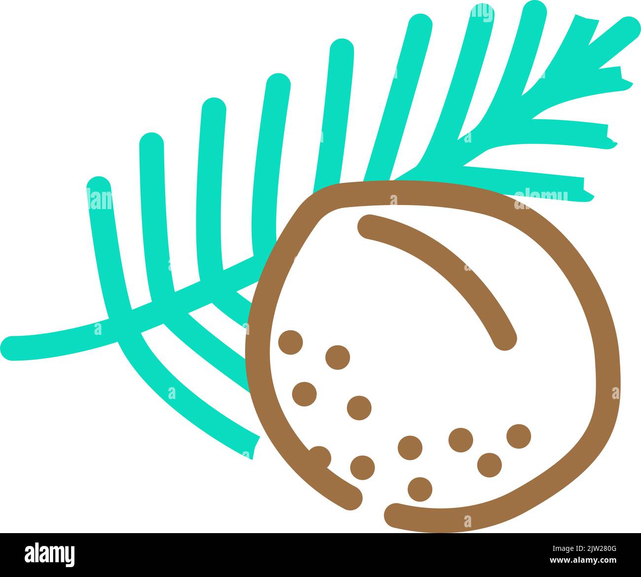 coconut palm leaf color icon vector illustration Stock Vector Image ...