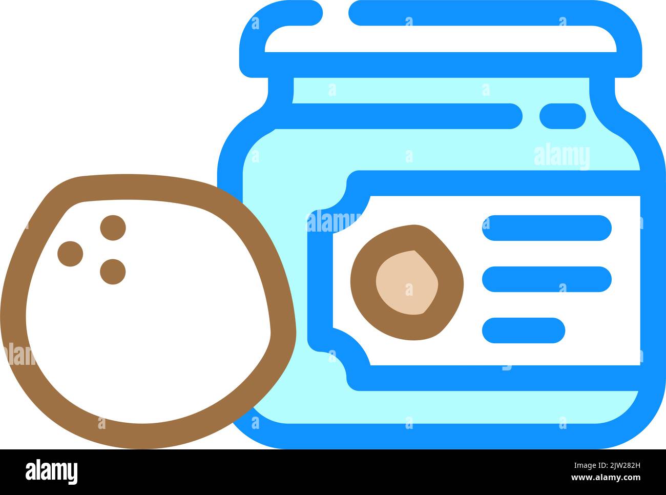 paste coconut tropical color icon vector illustration Stock Vector ...