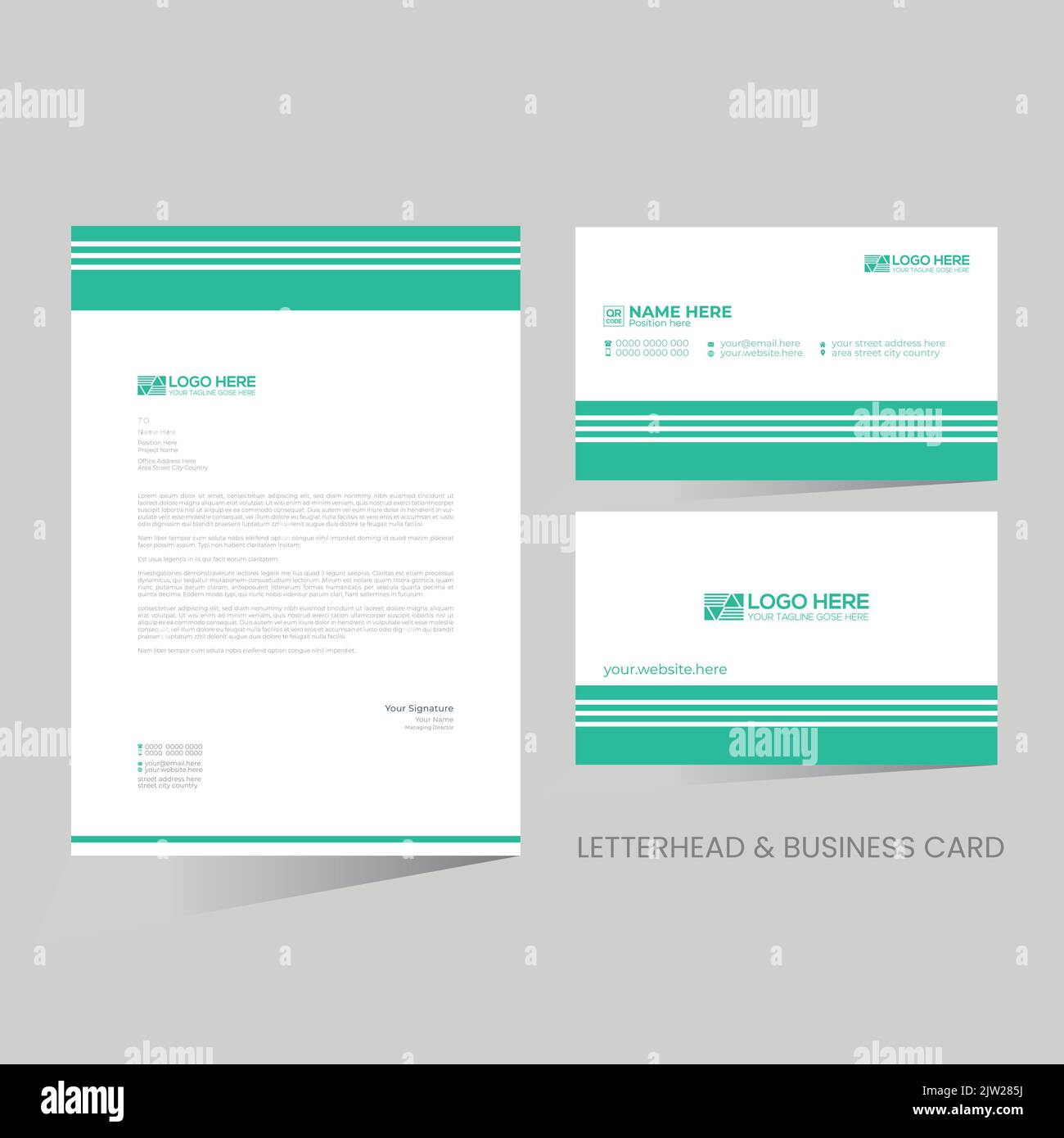 letterhead and business card design Stock Vector Image & Art - Alamy