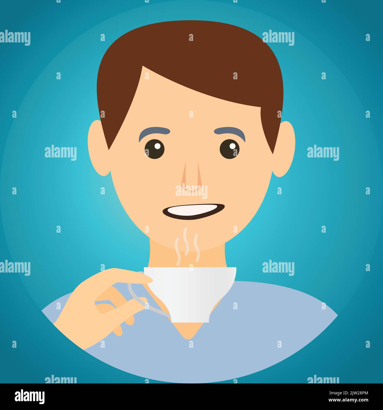 Holding cup from mouth Stock Vector Images - Alamy