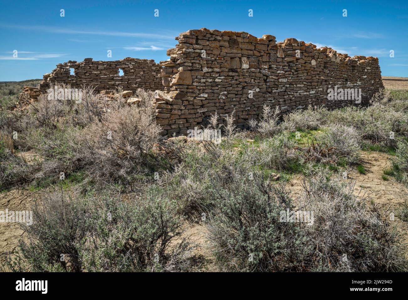 Fort La Clede ruins, Red Desert, Overland Trail, Wyoming, USA Stock ...