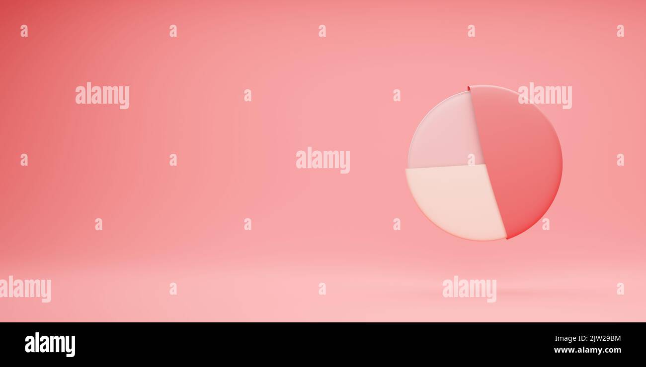 Pie chart and circular loading process 3d rendering, three section 3D Infographic Pie Chart ...