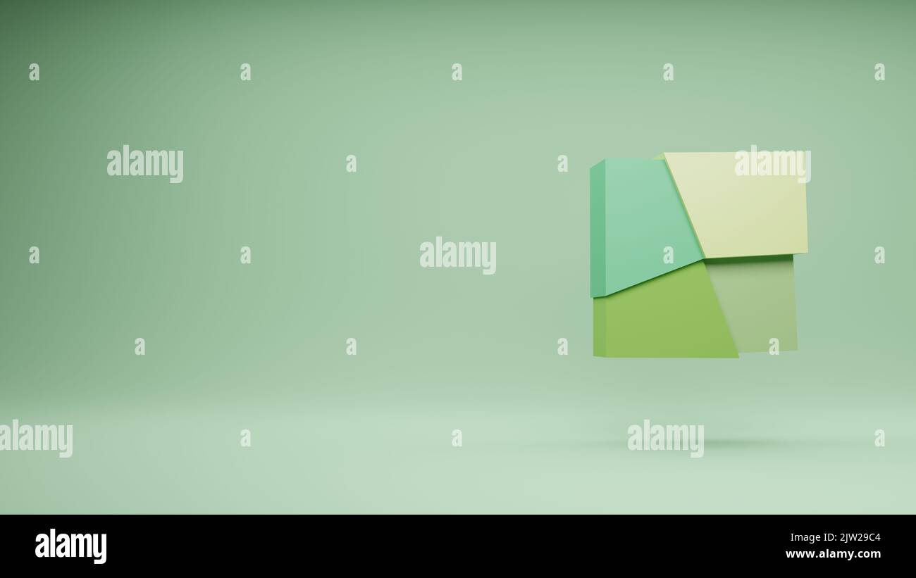 Pie Chart square infographics with different colors of the chart, Four ...