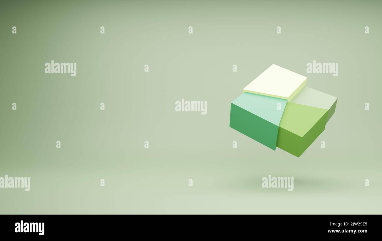 Pie Chart square infographics with different colors of the chart, Four ...