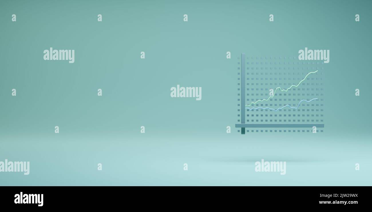 3d rendering bar graph elements with copy space, stock market chart with a declining trend Stock ...