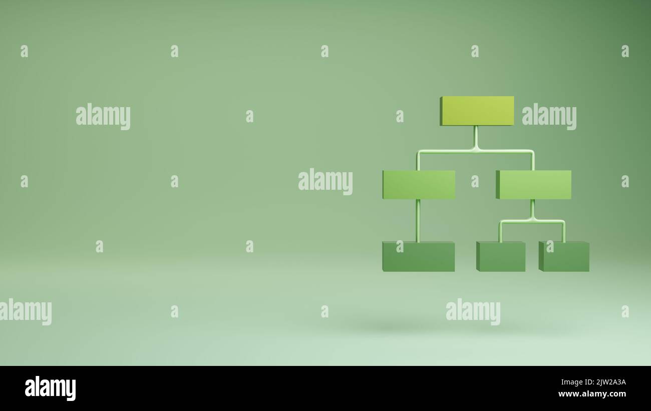 3D rendering organizational chart template. Social Media banner ...