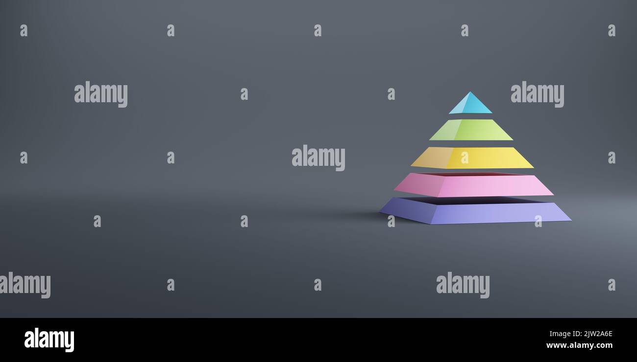 Colorful steps infographic 3d rendered, Five sections 3D Infographic ...