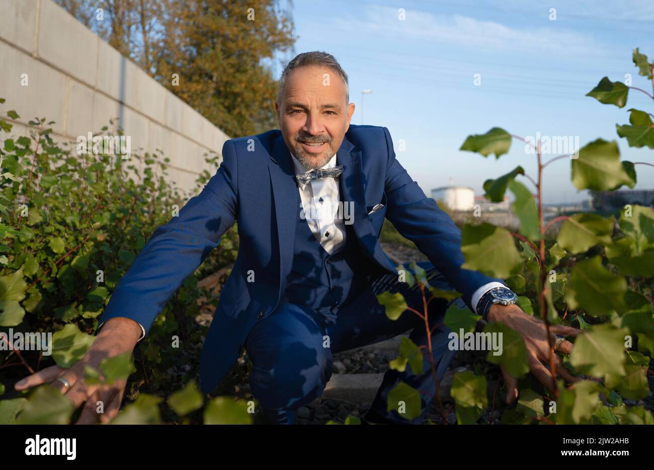 Man hiding in bushes hi-res stock photography and images - Alamy