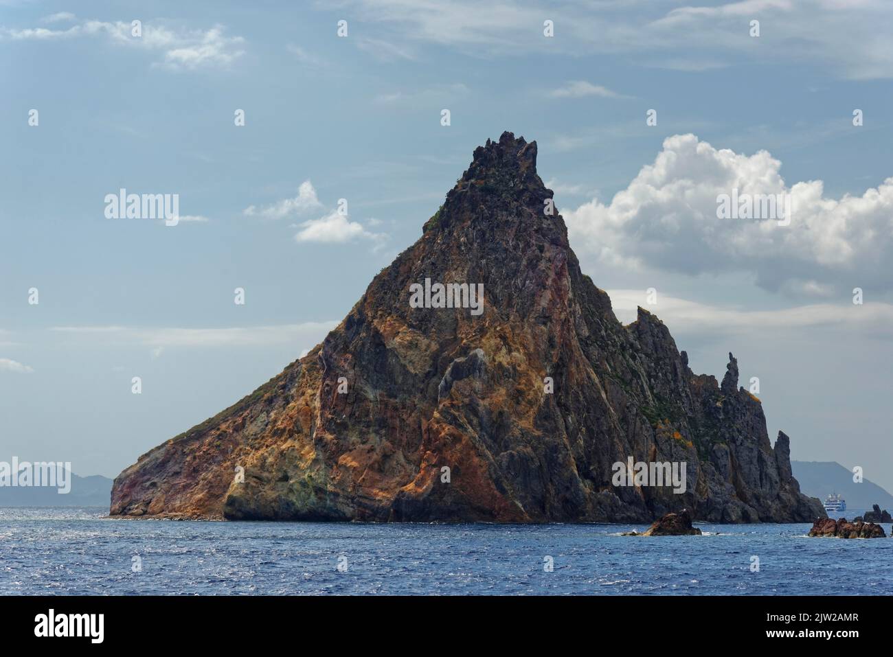 Small rugged island of Le Guglie, Dattilo, Panarea, Aeolian Islands ...