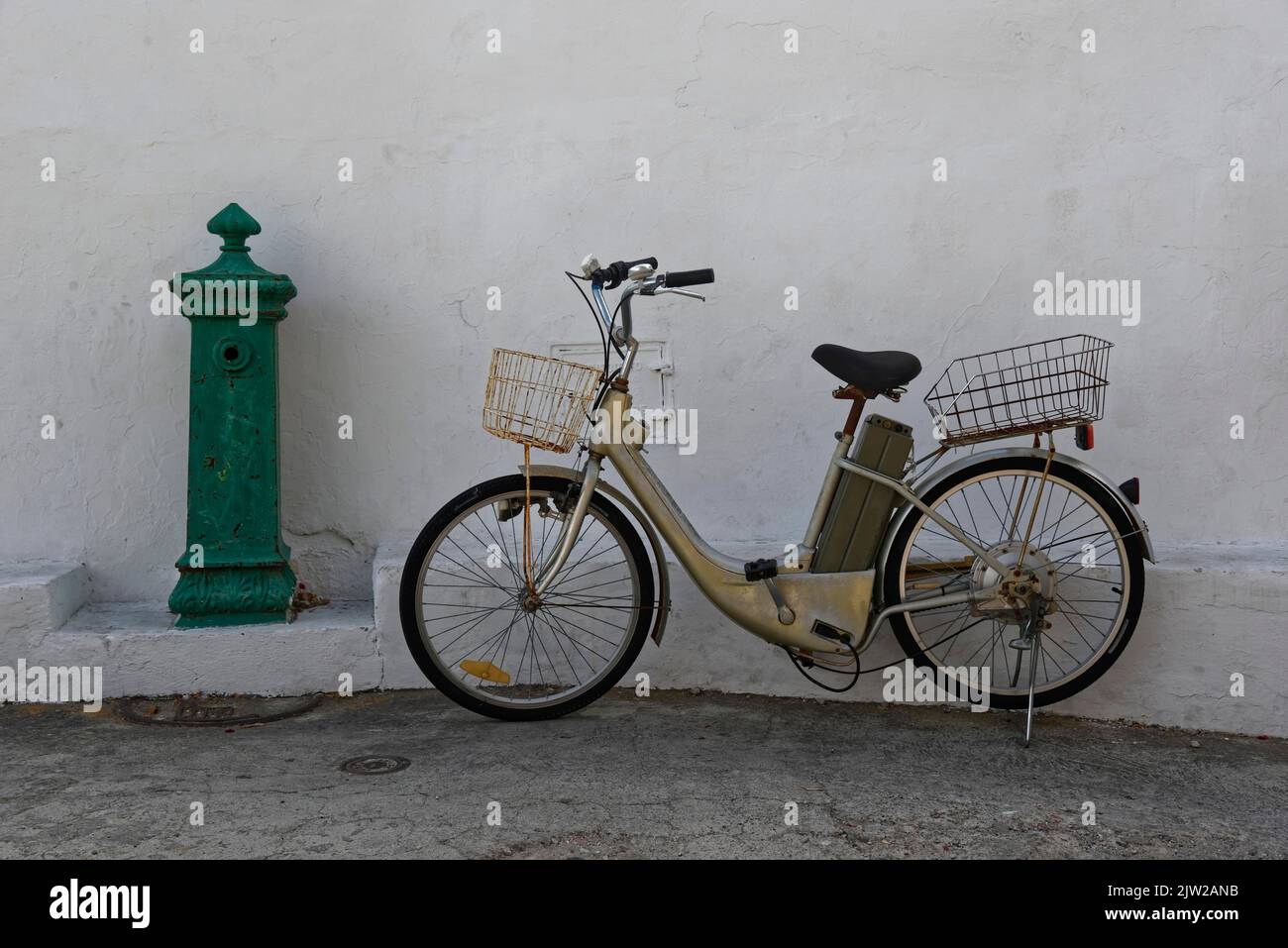 Old electric bike, Panarea, Aeolian Islands, Calabria, Sicily, Italy ...