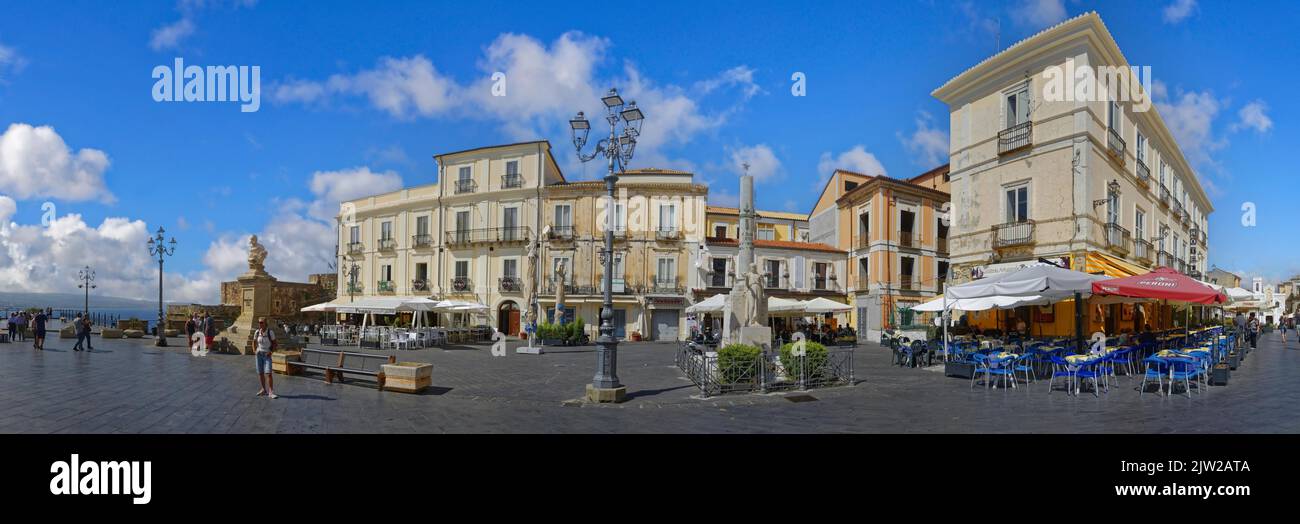 Panorama Town Square Piazza della Repubblica, Pizzo, Calabria, Italy ...