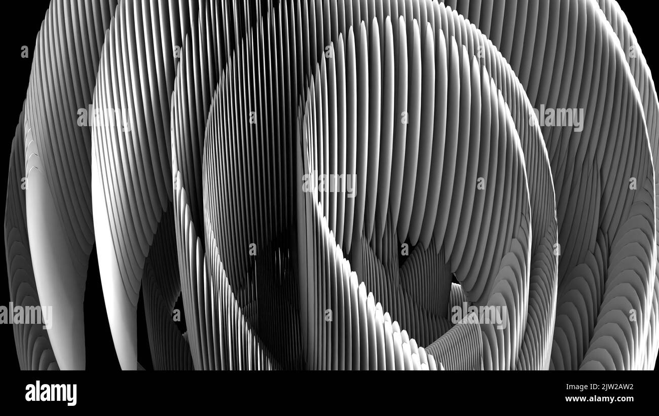 rendered simple-3D scene of series of blades forming a corolla of a ...