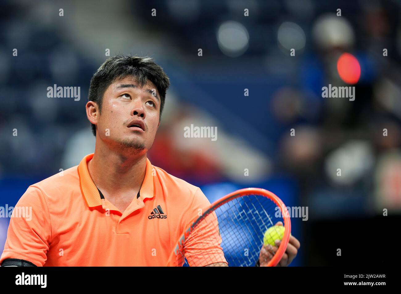 New York, USA. 3rd Sep, 2022. Wu Yibing of China reacts during the men ...