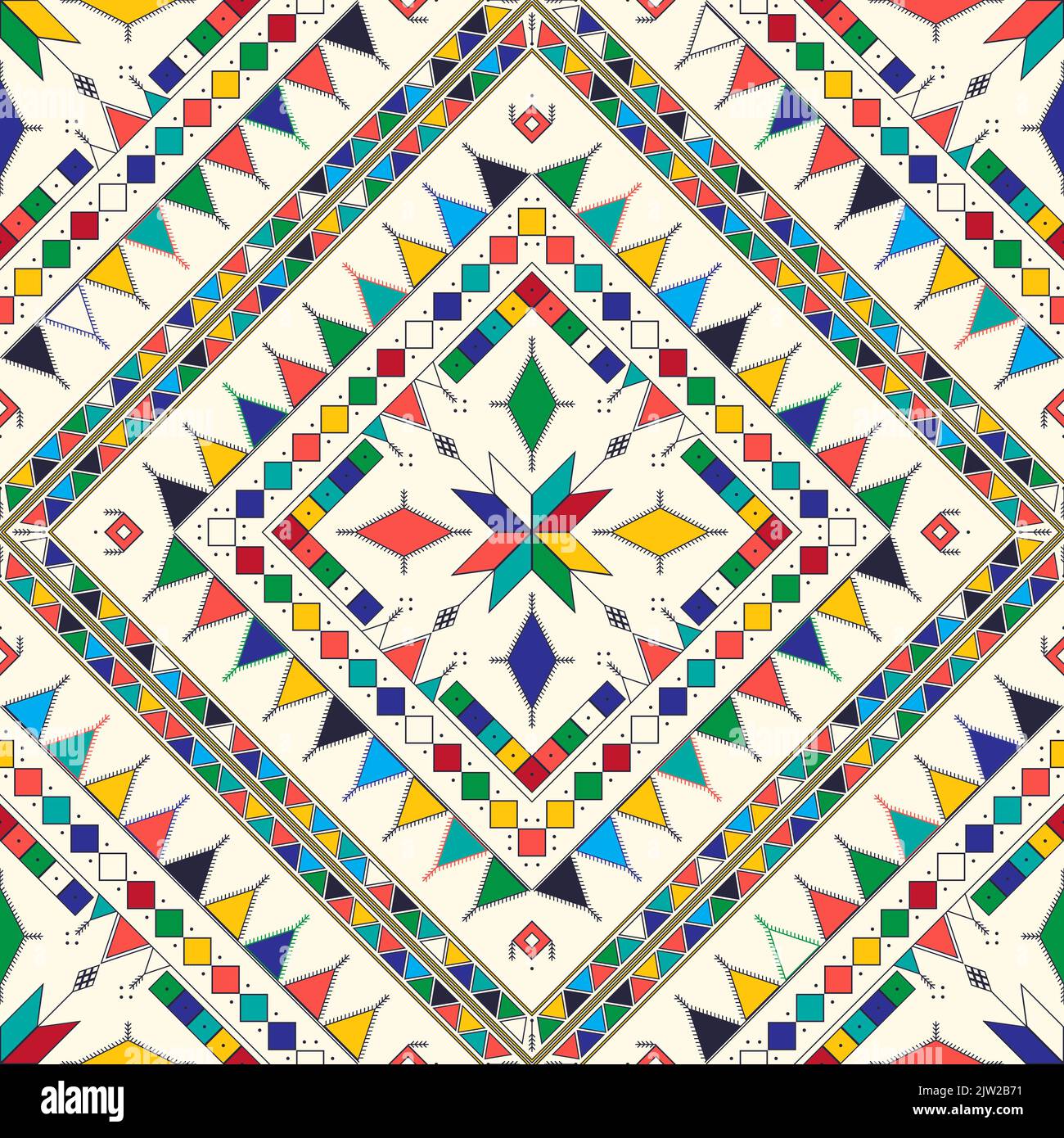 Decorative geometric repeating pattern inspired by Al-Qatt Al-Asiri ...