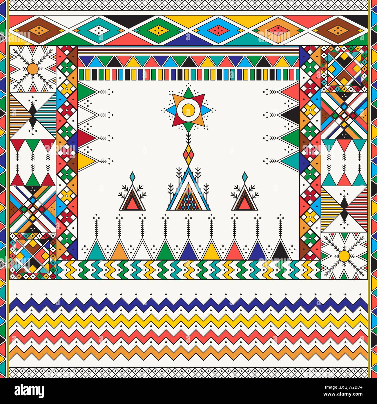 Decorative geometric repeating pattern inspired by Al-Qatt Al-Asiri ...