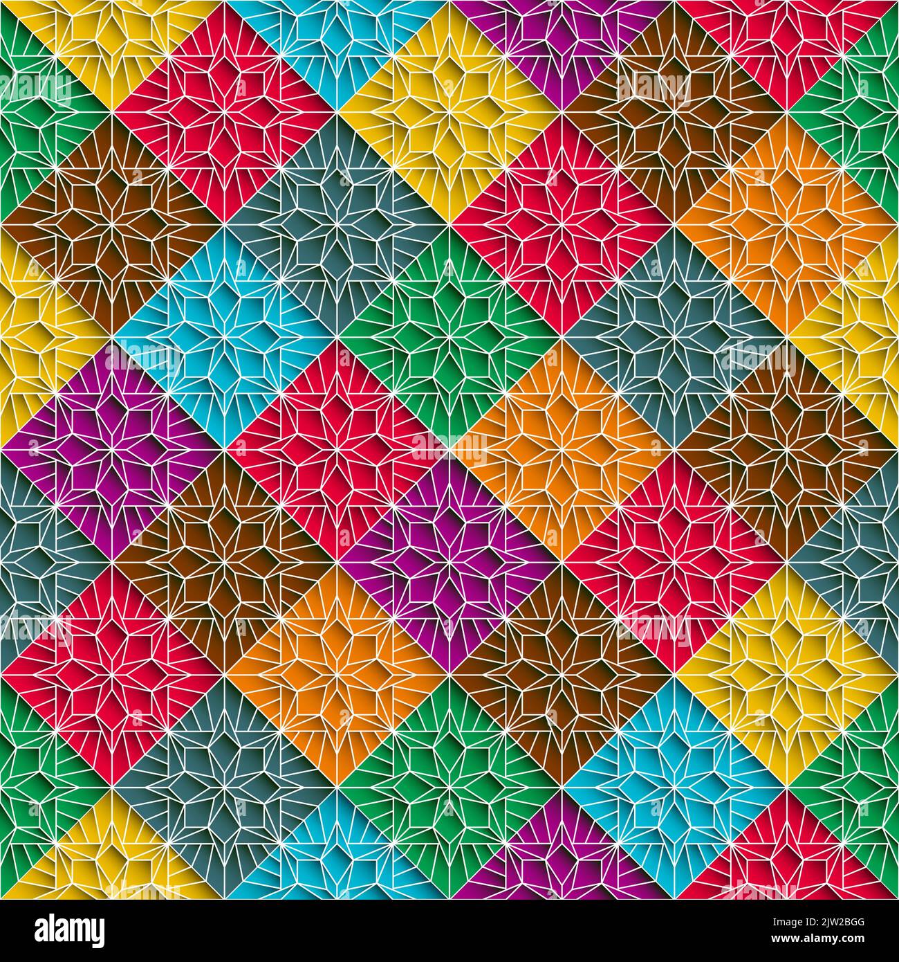 Decorative mosaic background in colors, vector repeating pattern Stock ...