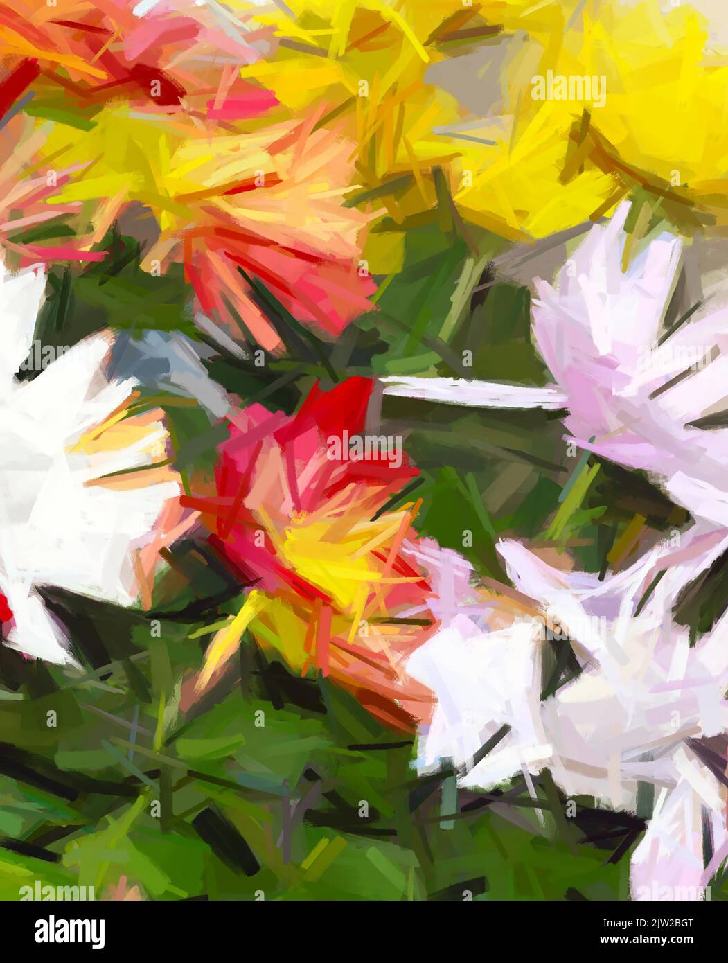 Expressive brush strokes digital painting of a floral background for ...