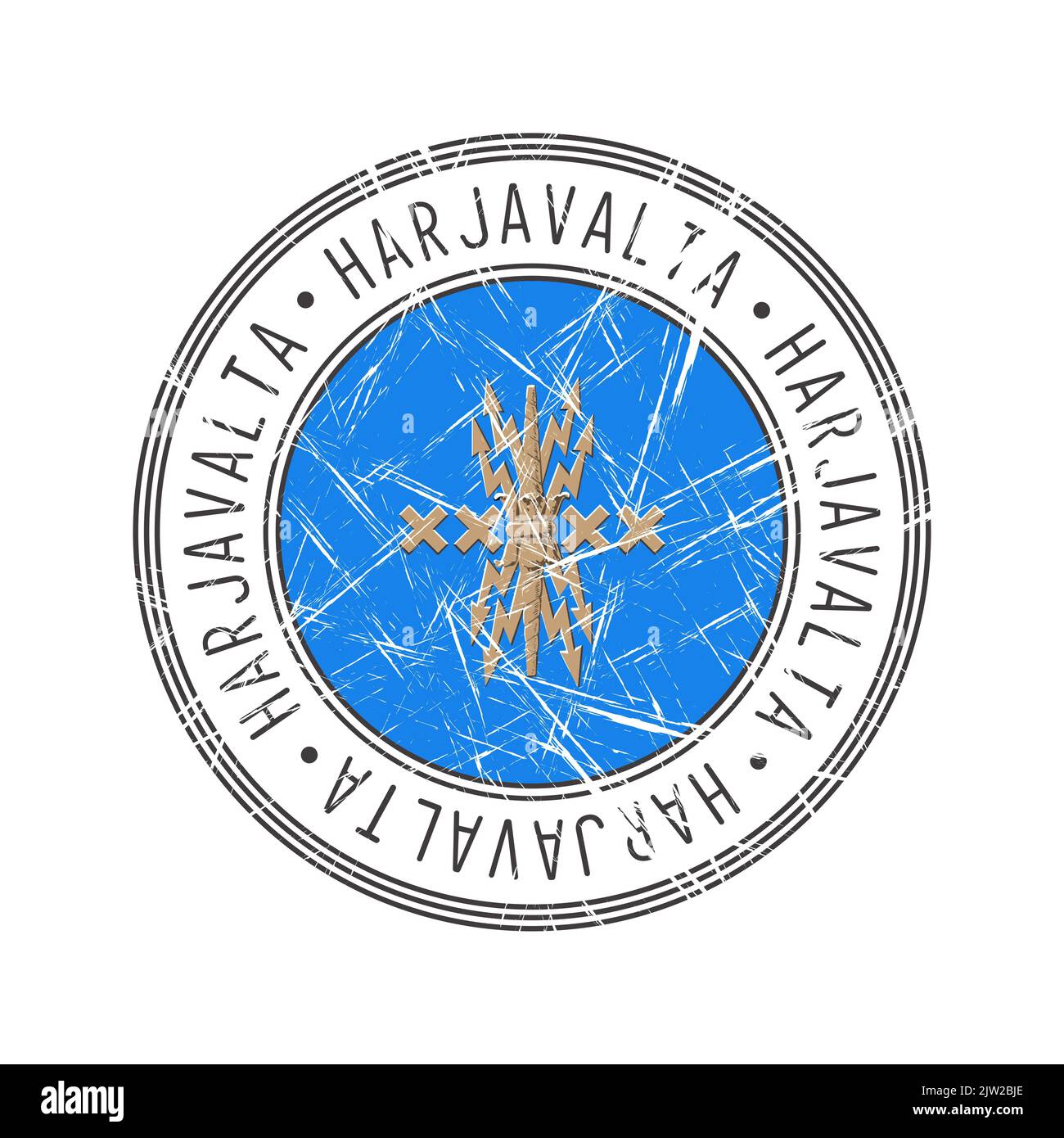 Harjavalta city, Finland. Grunge postal rubber stamp over white ...