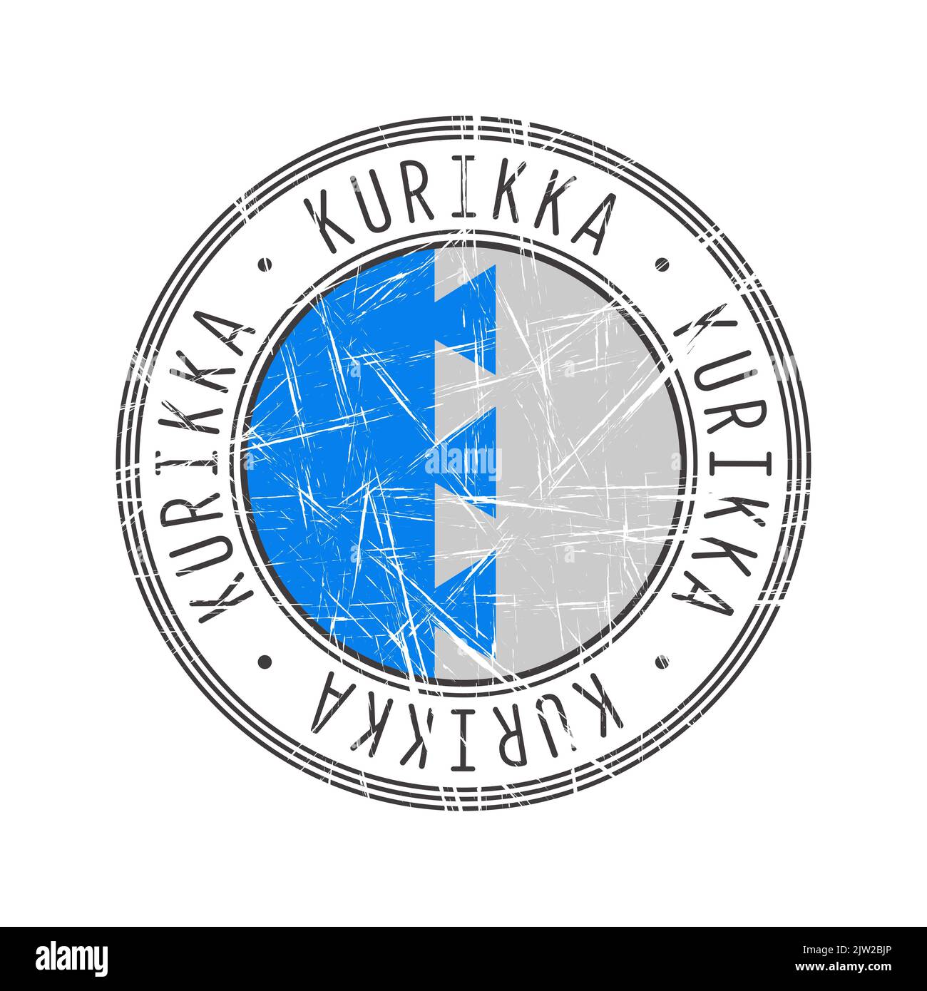 Kurikka city, Finland. Grunge postal rubber stamp over white background ...