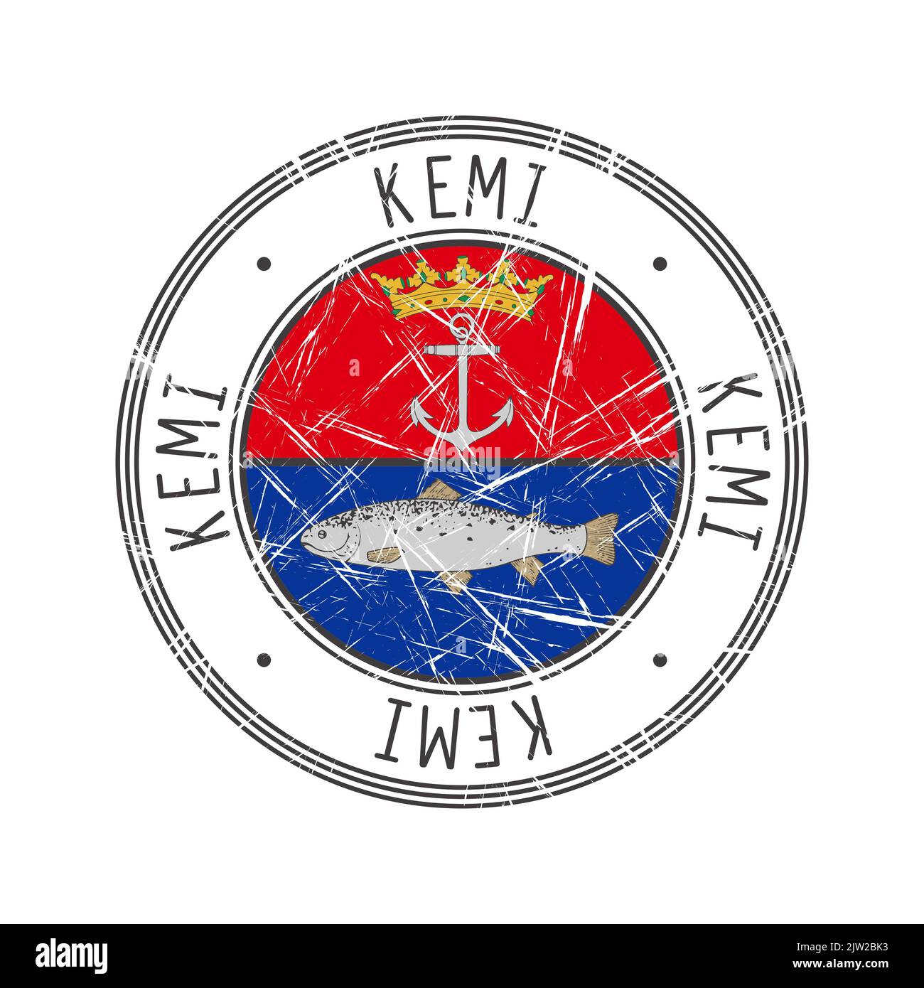 Kemi city, Finland. Grunge postal rubber stamp over white background ...