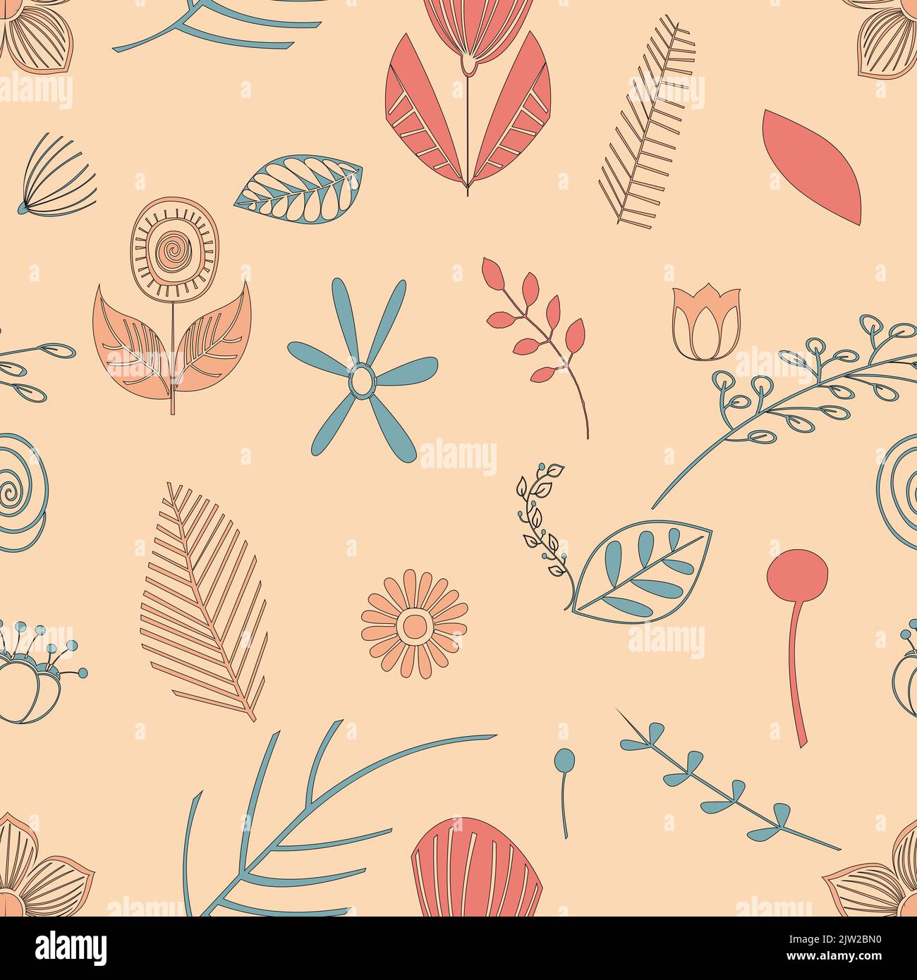 Scandinavian floral pattern hi-res stock photography and images - Alamy