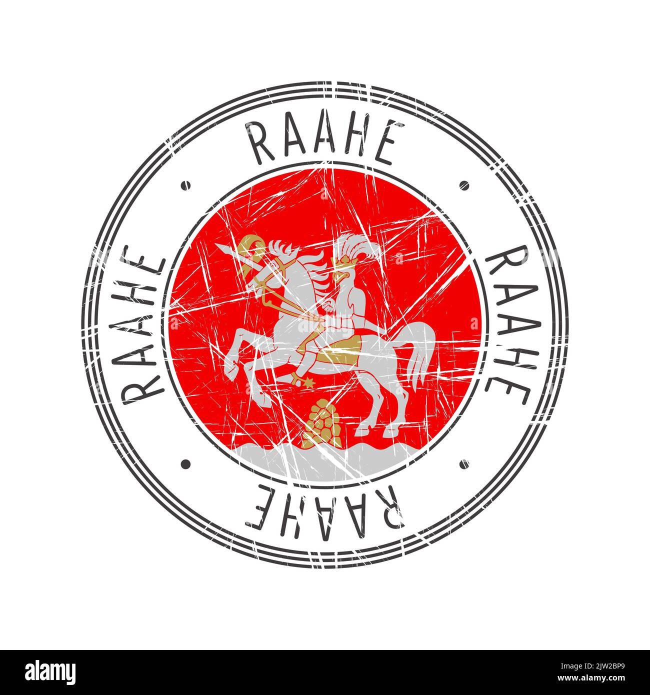 Raahe city, Finland. Grunge postal rubber stamp over white background ...