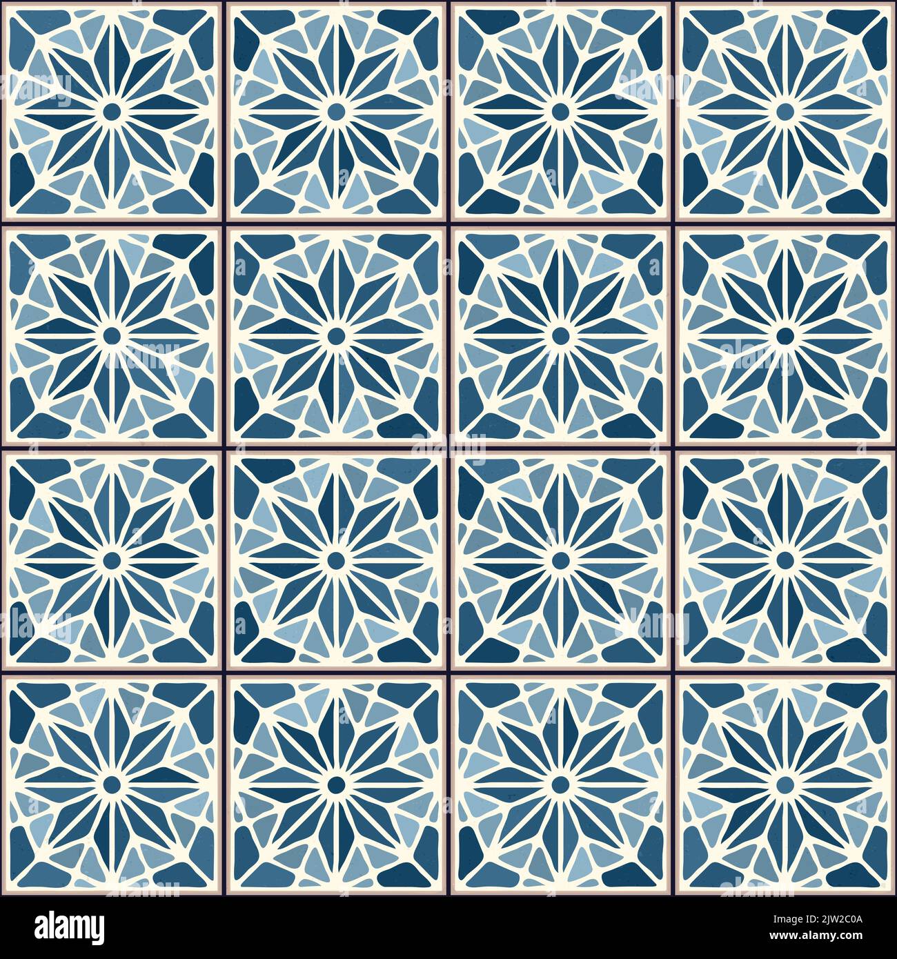 Vintage ceramic tiles vector pattern Stock Photo - Alamy