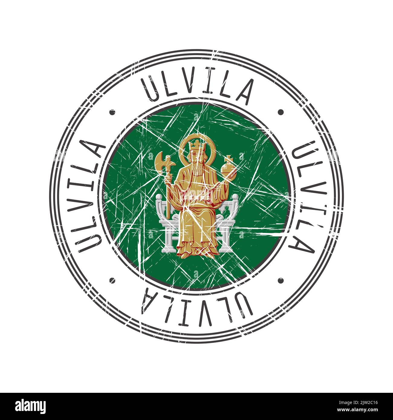 Ulvila city, Finland. Grunge postal rubber stamp over white background ...