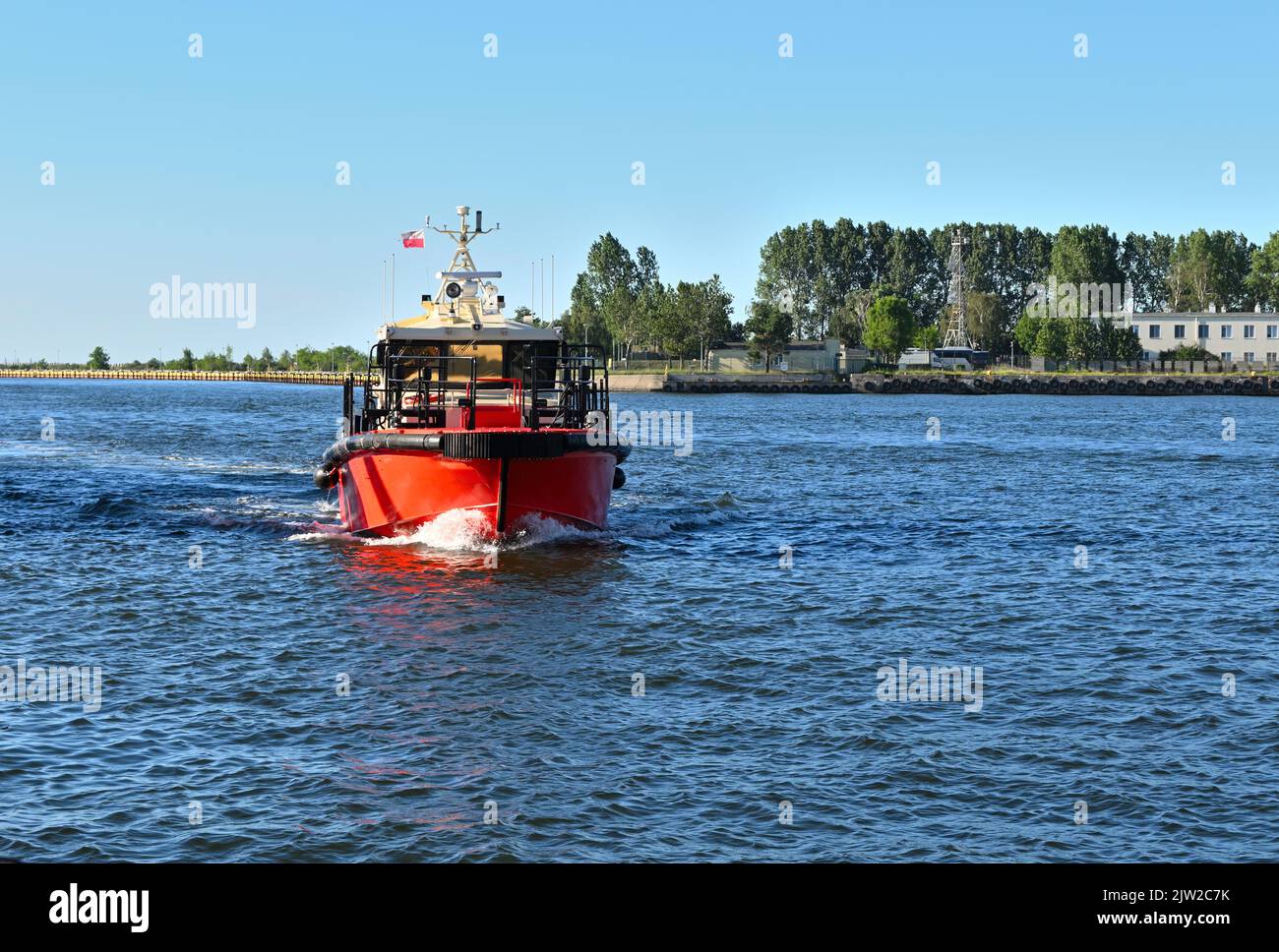 Cruise ship pilot boat in port of Gdansk. Poland Stock Photo - Alamy